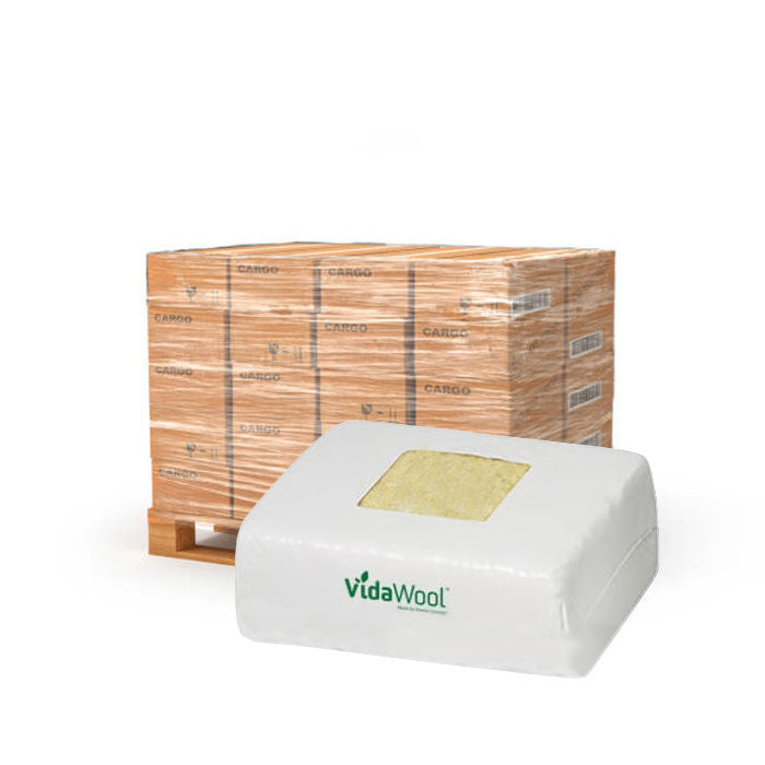 VidaWool Rockwool HC Slab with Hole, 4" (H) x 8" (W) x 9.5" (L) - Case