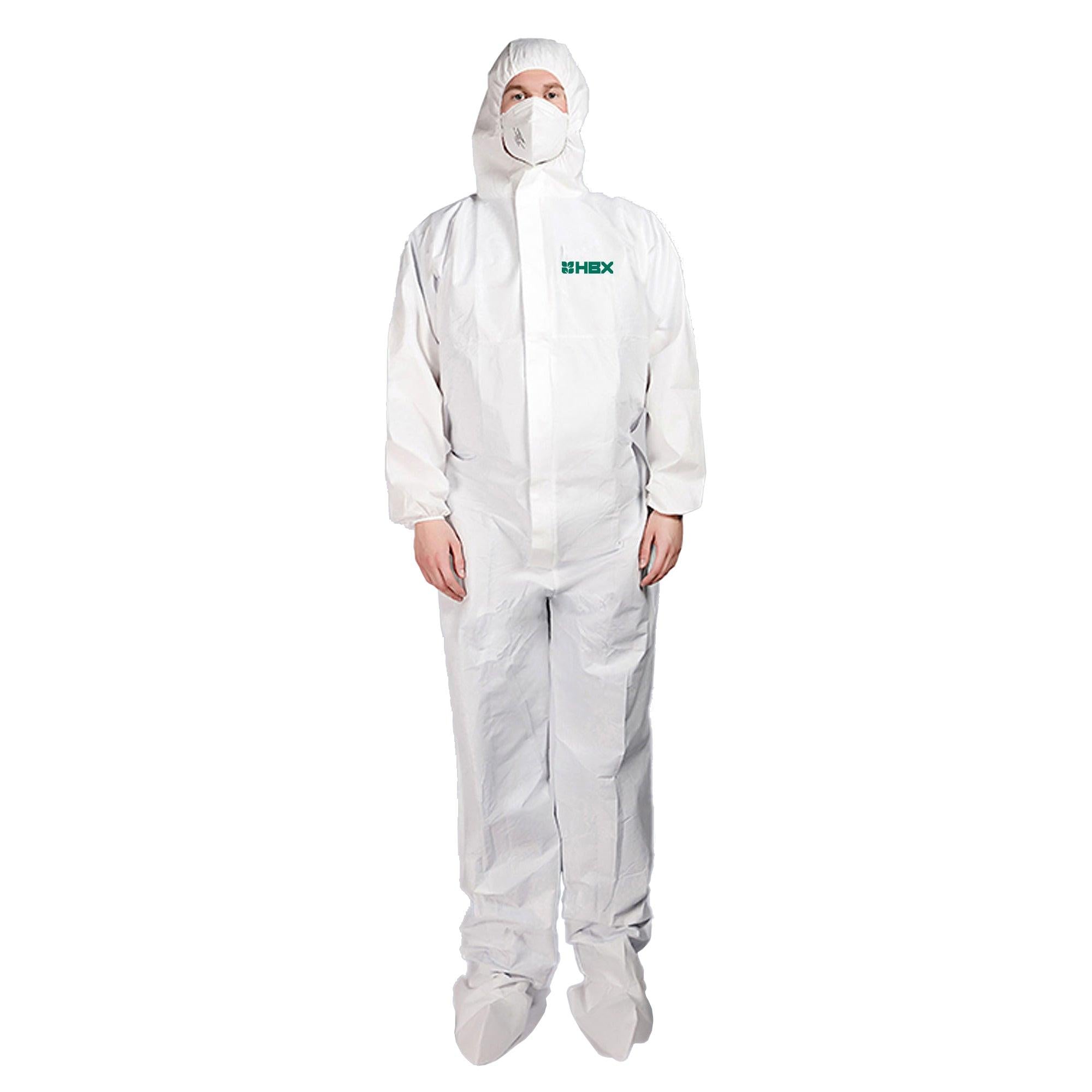 HBX Disposable Coverall, 55 GSM, CAT III, Small - 50 Pack