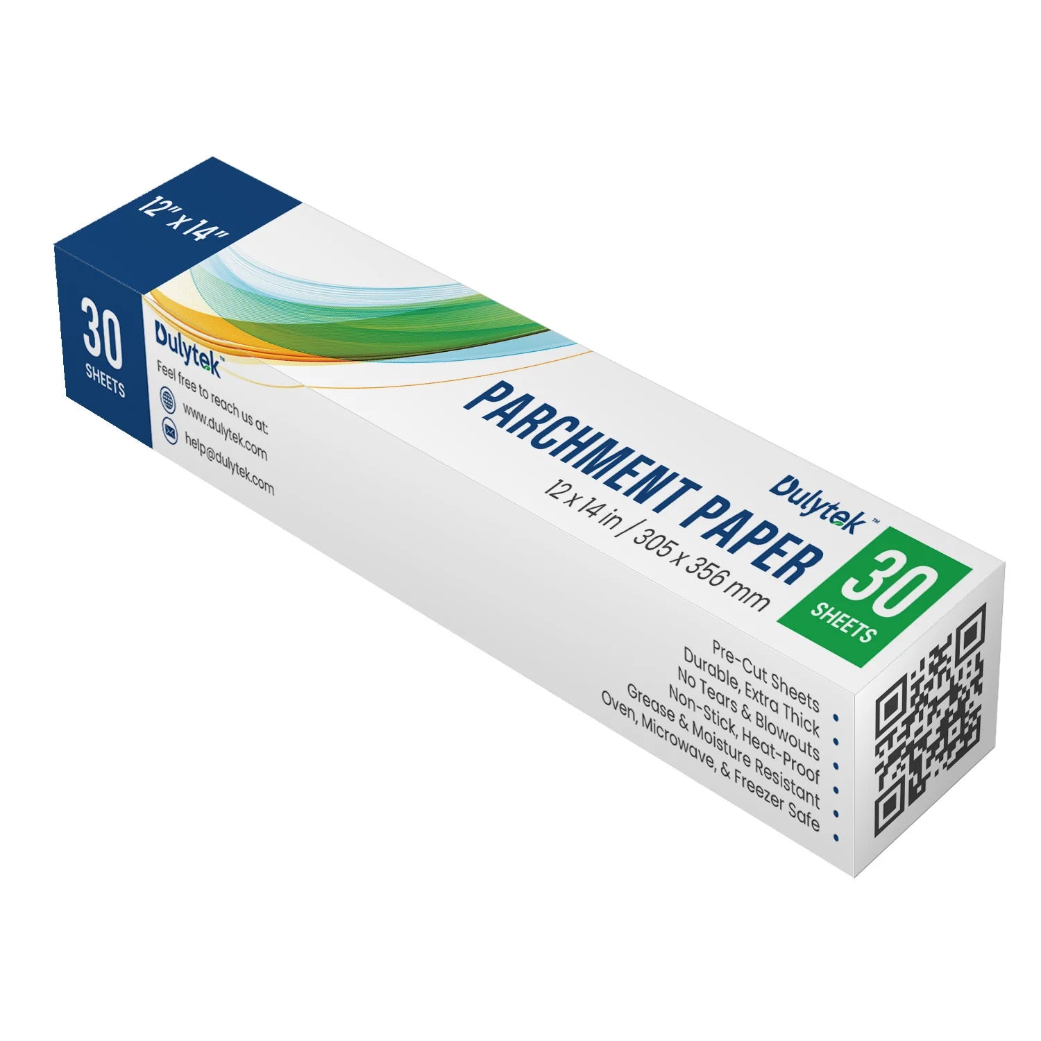 Dulytek Pre-Cut Extra Thick Parchment Paper, 12" x 14", Pack of 30