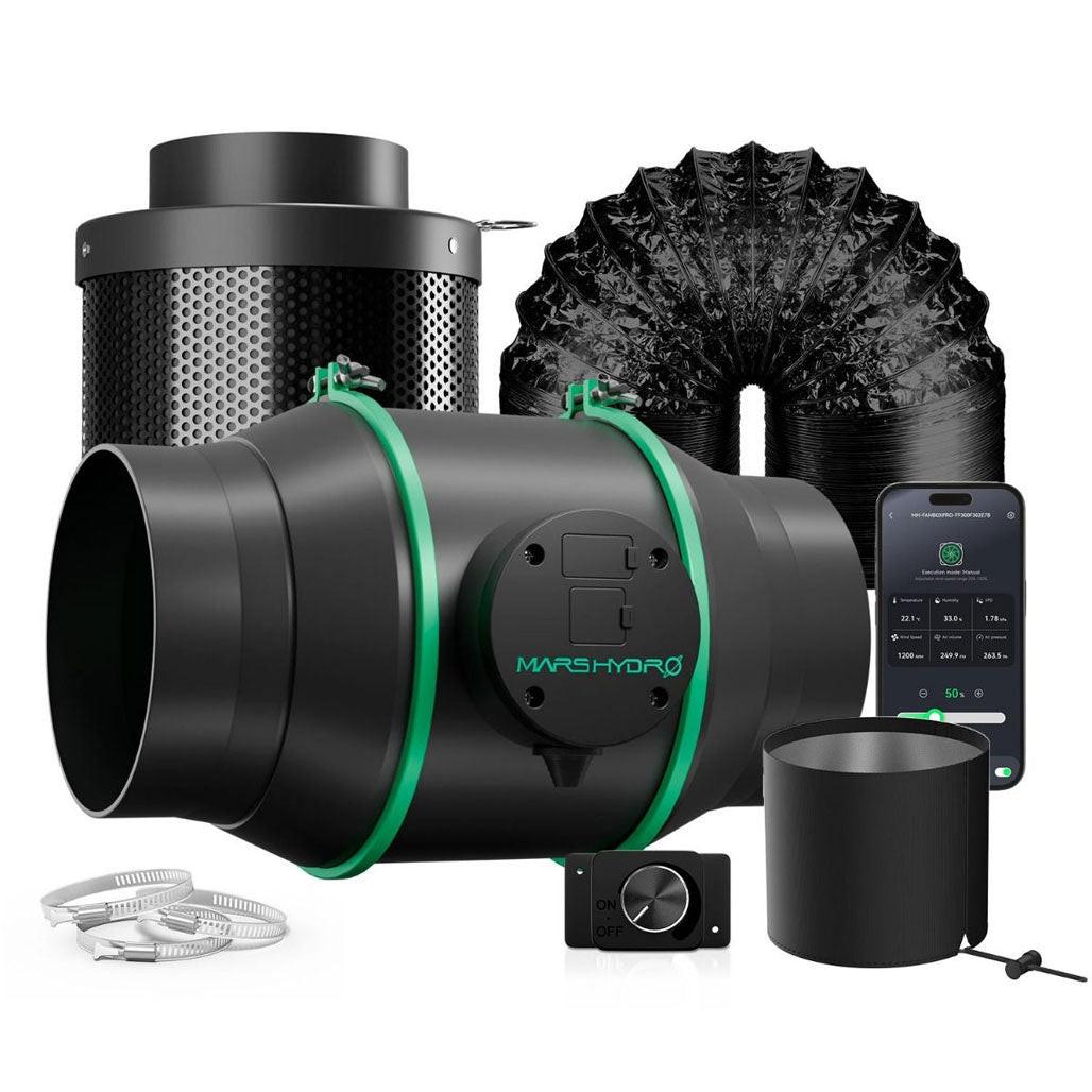 Mars Hydro iFresh 6 Inch Inline Duct Fan & Carbon Filter Combo