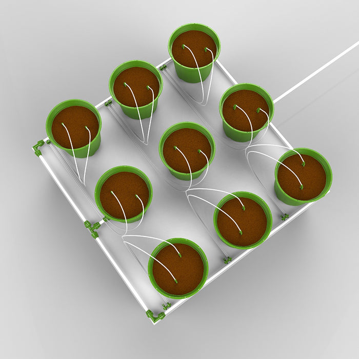 FloraFlex Micro Drip Irrigation Bundle, 9 Plants per 4'x4', 3 Gallon P