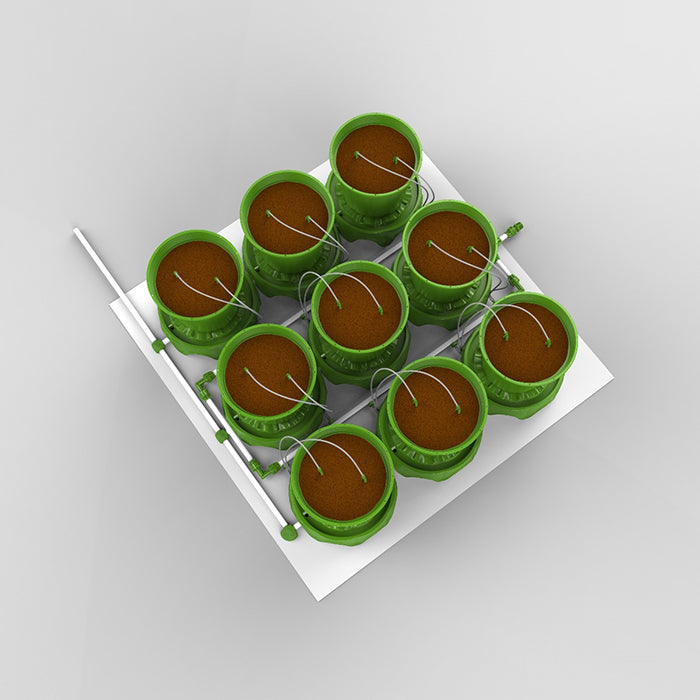 FloraFlex Micro Drip Irrigation Bundle, 9 Plants per 4'x4', 3 Gallon P