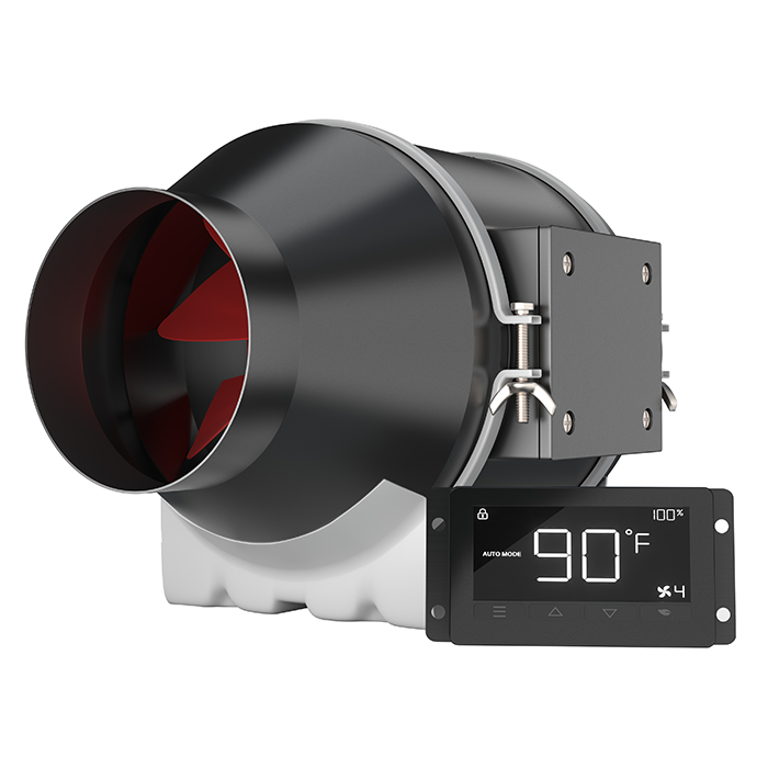 Covert 4 Inch Smart Inline Fan with Temp & Humidity Control