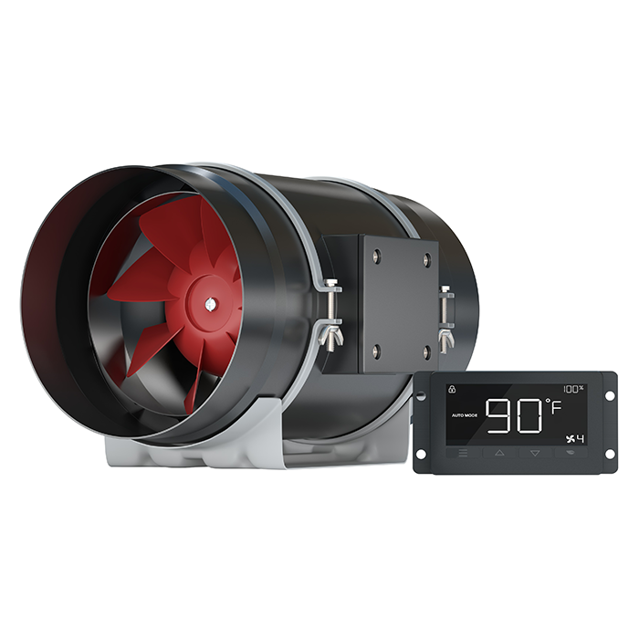 Covert 8 Inch Smart Inline Fan with Temp & Humidity Control