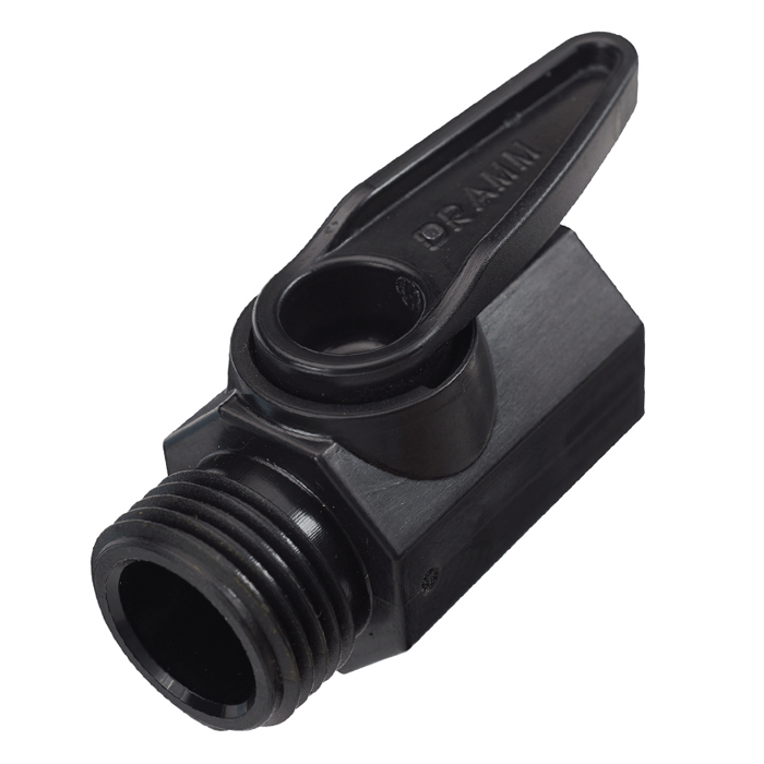 Dramm QAV Shut-Off Valve Black - 11 GPM Flow, 3/4" Hose