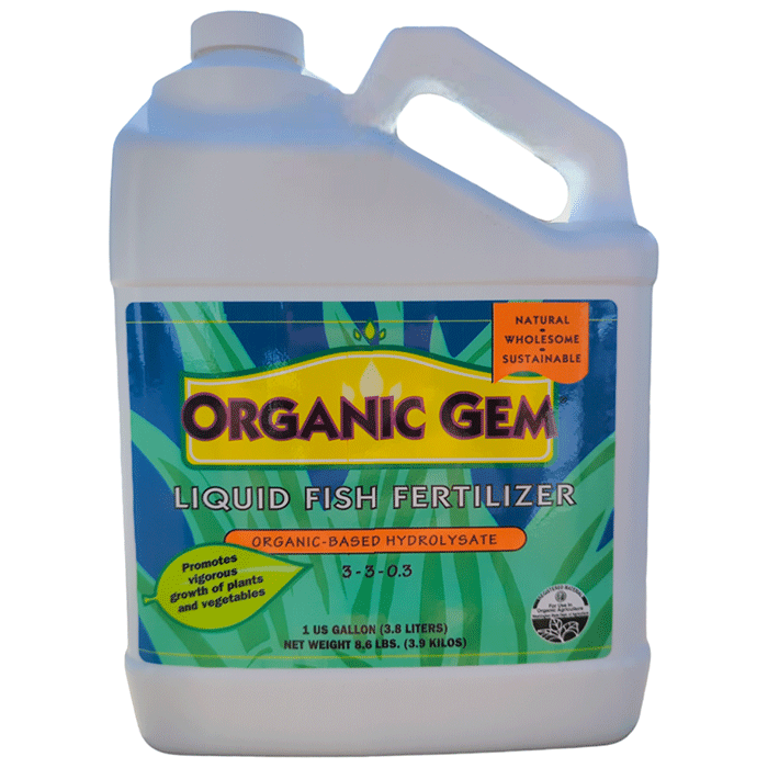 Organic Gem Fish Hydrolysate Liquid Fertilizer, 1 Gallon